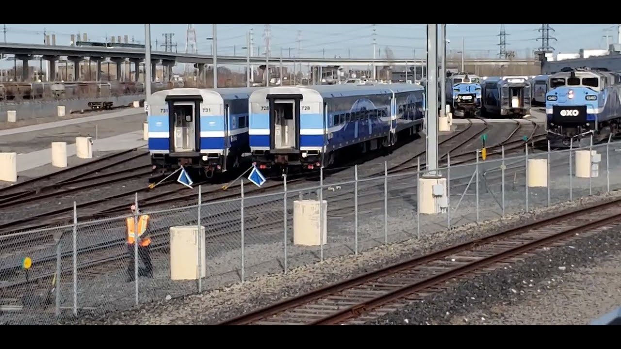TRAINS EXO Commuter with F59PH and Crew Align Switches at Pointe St ...