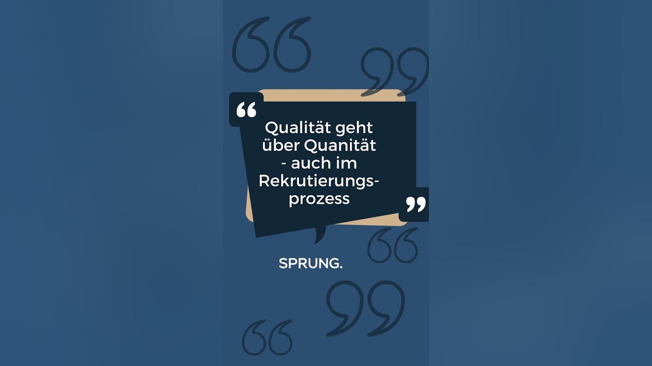 Qualität geht über Quantität - YouTube