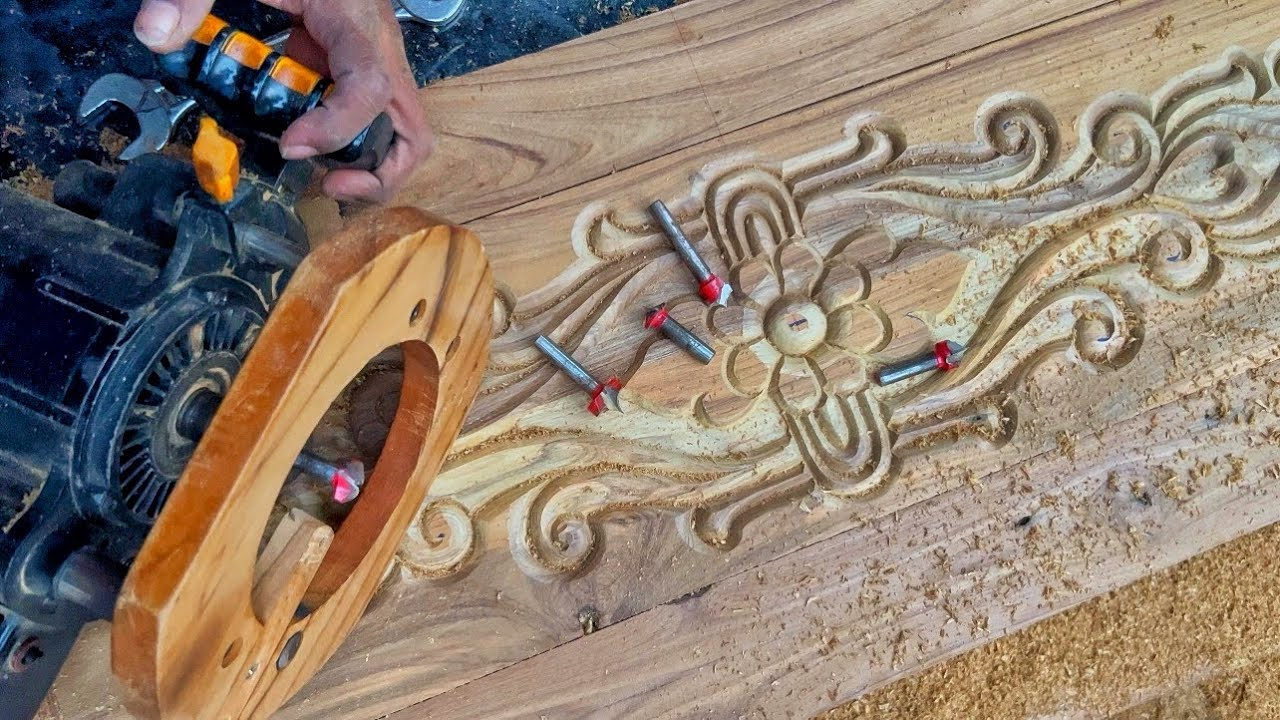 How to wood carving with router machine by PVJ wood carving - YouTube