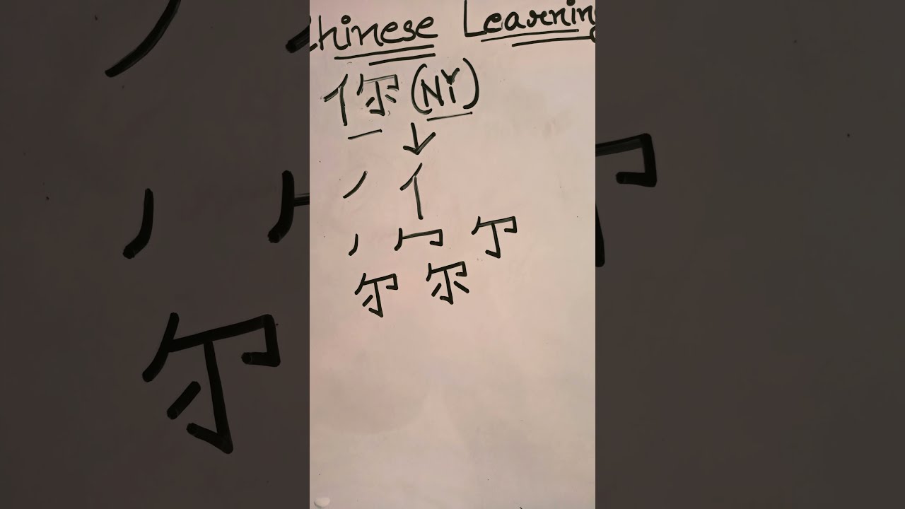How to write (Ni) in Mandarin Chinese- Part 1(a) - YouTube