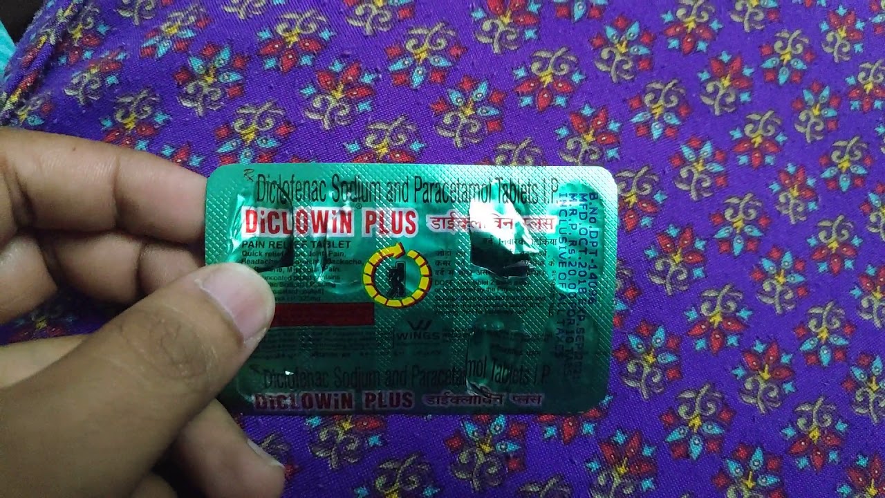 Diclowin plus, pain killer, diclofenac sodium and paracetamol tablets i ...