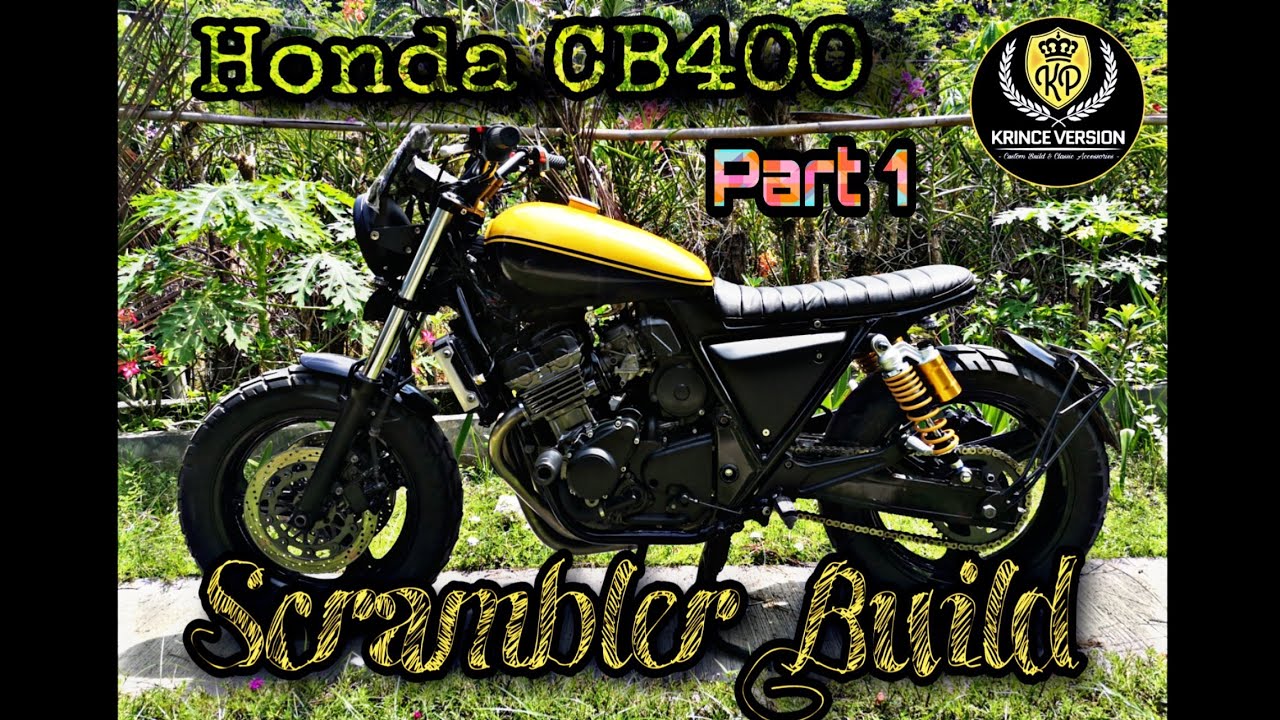 Honda Cb400 Super four Scrambler Bob Custom Build - YouTube