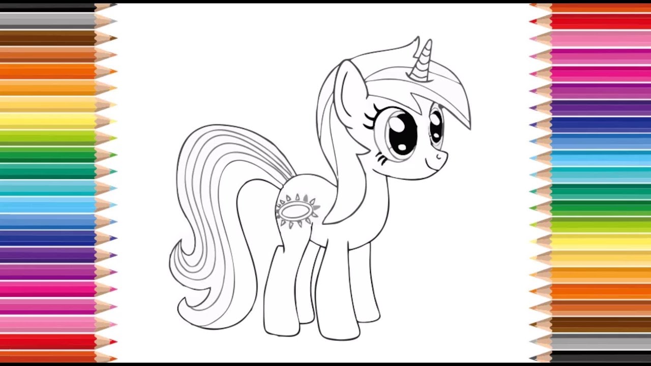 How to color colorful cartoon ponies | Cara mewarnai kartun kuda pony ...