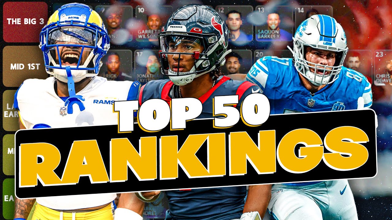 Top 50 Overall Player Rankings in Fantasy Football this year - YouTube