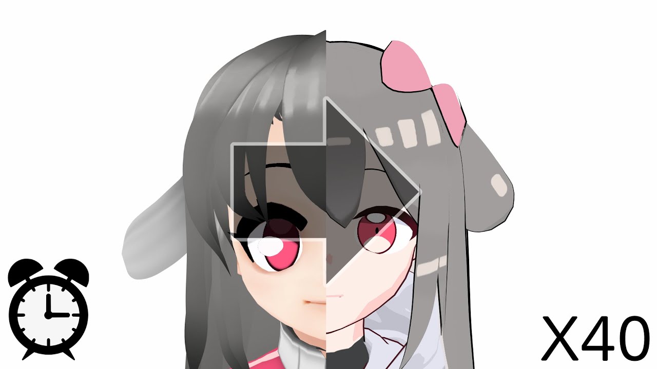 VRoid Anime girl timelapse (X40) - YouTube