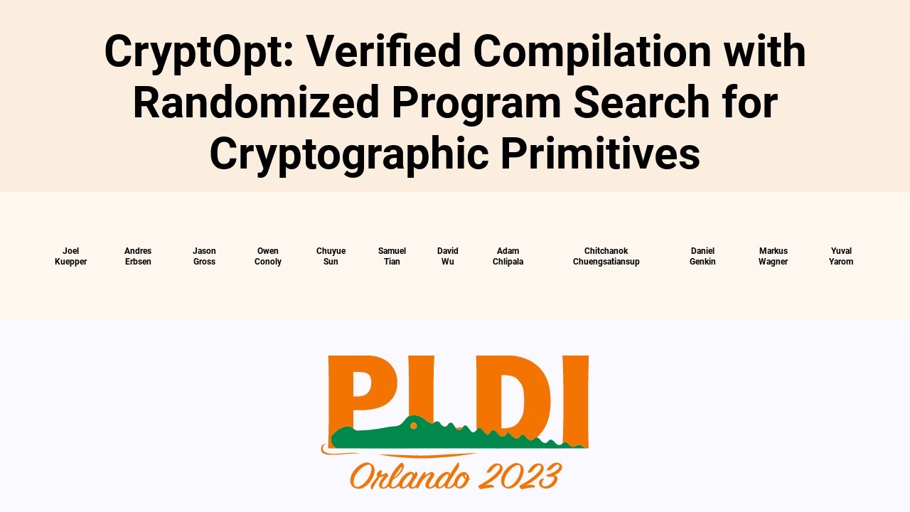 [PLDI'23] CryptOpt: Verified Compilation with Randomized Program Search for Cryptographic ...