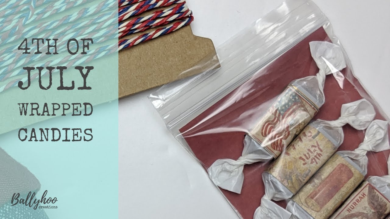 4th of July wrapped candy using Tim Holtz supplies - YouTube