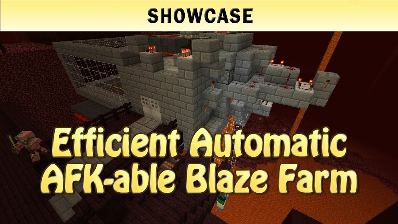 Minecraft Showcase: Efficient Automatic AFK-able Blaze Farm - YouTube
