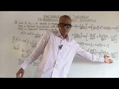 Normal Distribution, factorization theorem for finding sufficient statistics - YouTube