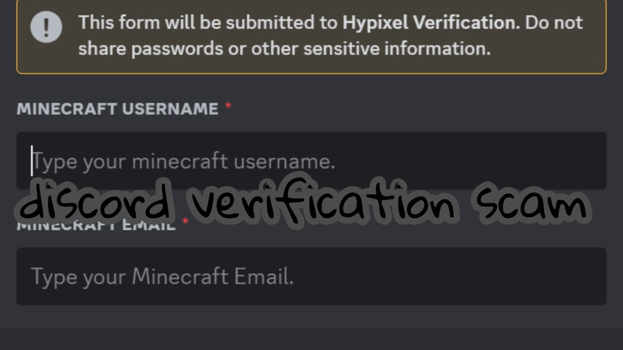 DISCORD VERIFICATION SCAM AND SOLUTION (hypixel skyblock)#minecraft # ...