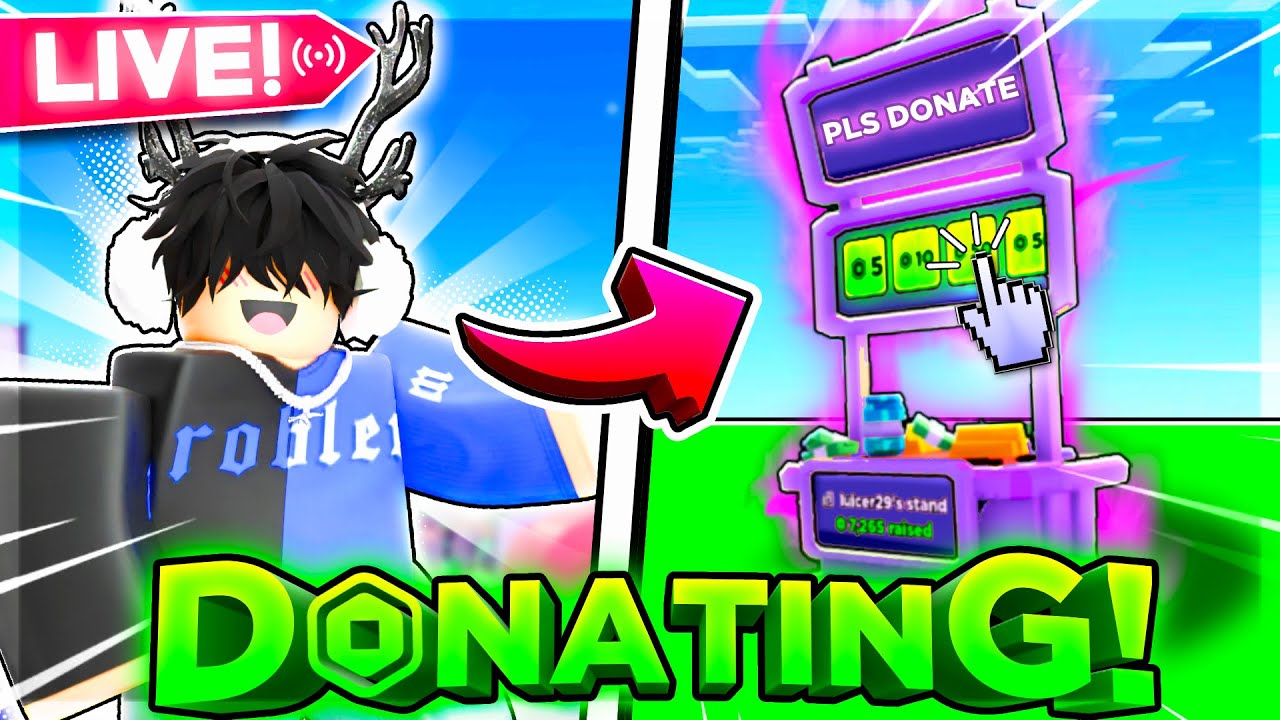 🤑DONATING ROBUX TO YOU 💸PLS DONATE💸🔴GOAL: 750K | LIVE🔴 - YouTube