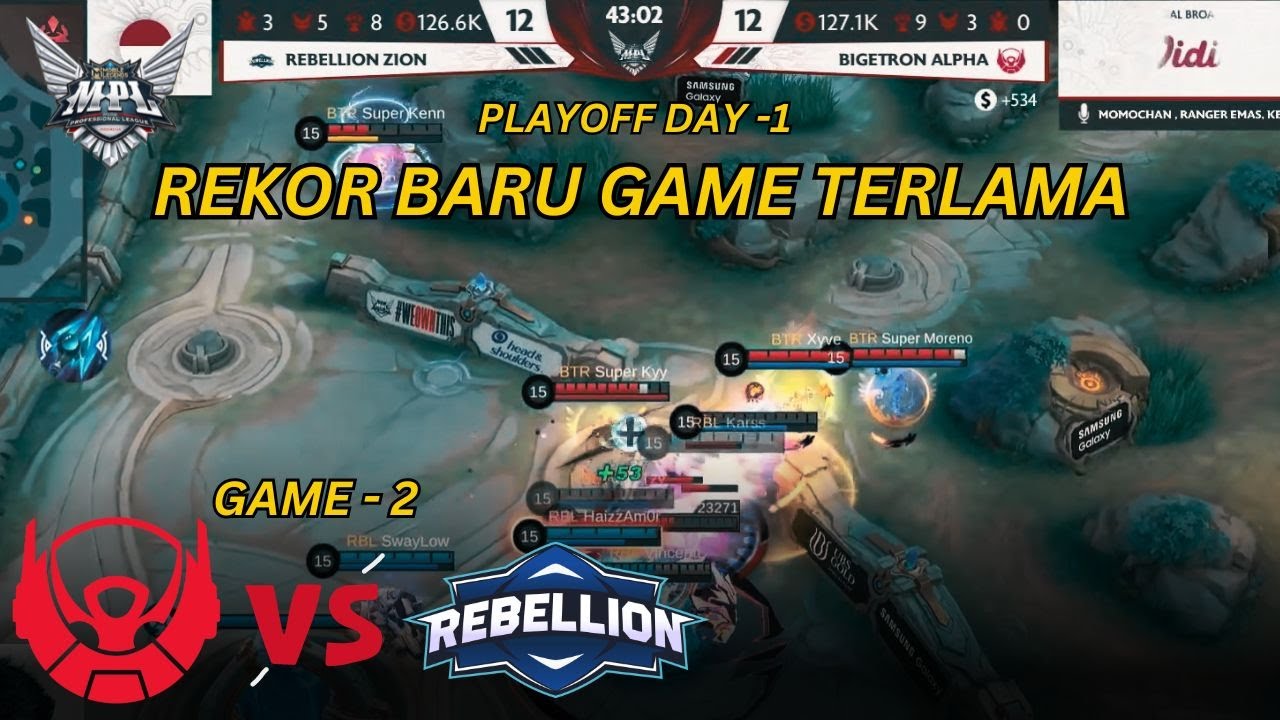 BTR ALPHA VS RBL - GAME 2 | PLAYOFF DAY 1 MPL ID S12 - YouTube