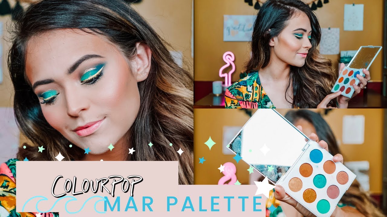 Teal & Gold Summer Makeup | Colourpop Mar Palette - YouTube