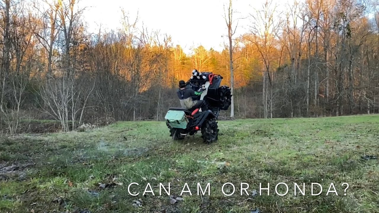 Can am Outlander almost drowned in a pond!? Can am vs Honda - YouTube