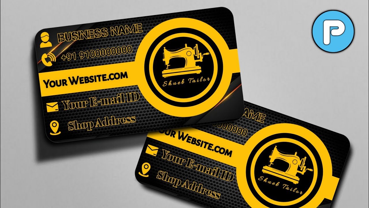 How To Make A Professional Business Card For Tailor Shop | Business ...