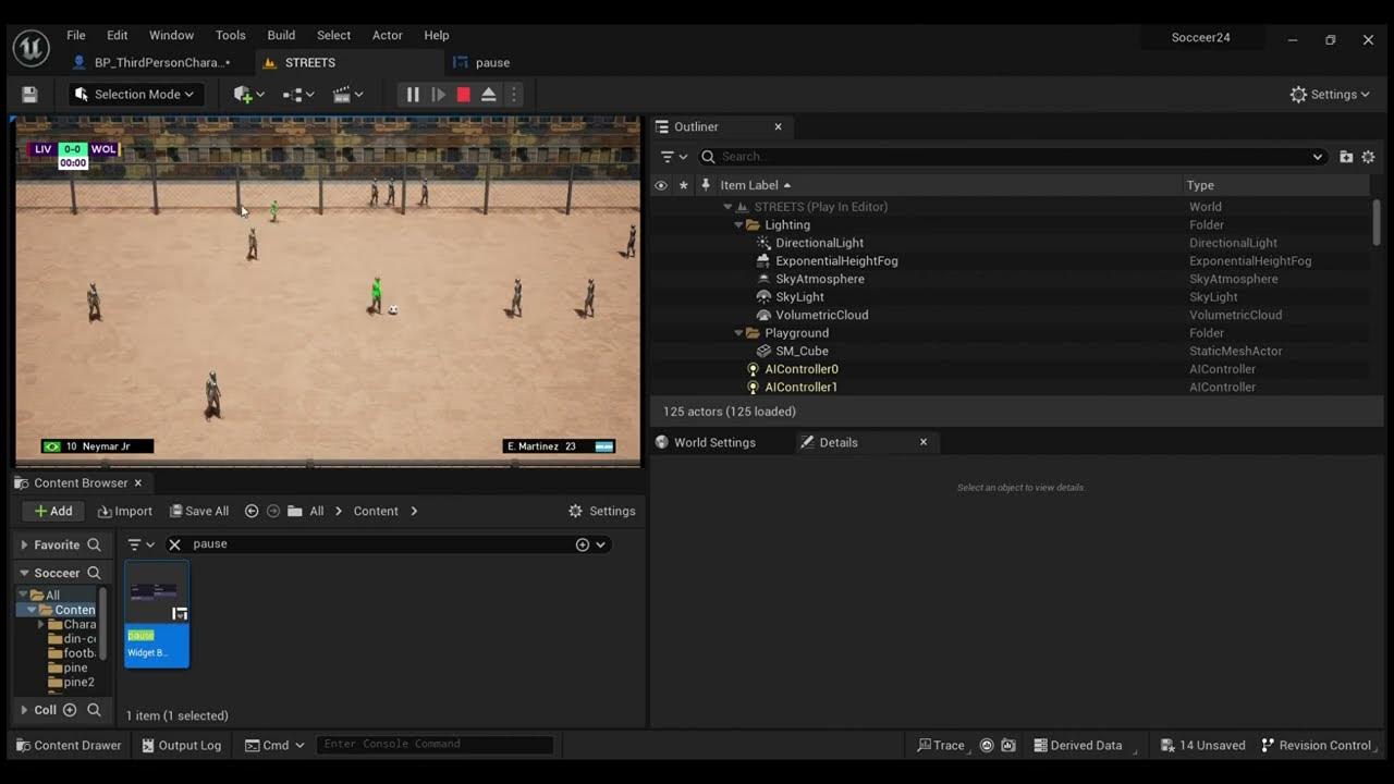 Soccer game making | unreal engine 5 | pause menu - YouTube