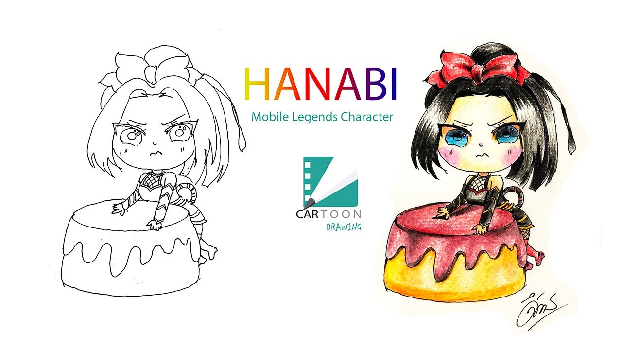 Cartoon Drawing - Hanabi Mobile Legends - YouTube