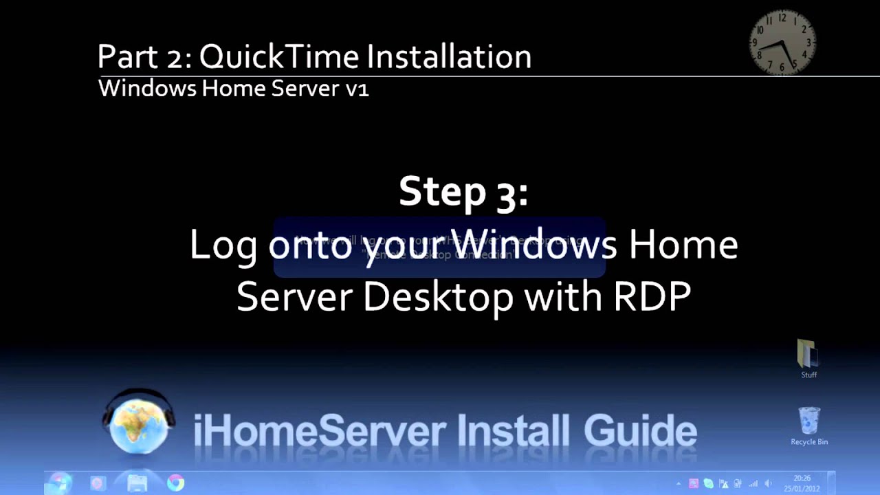 iHomeServer Setup on WHS v1 - Part 2 - QuickTime Installation - YouTube