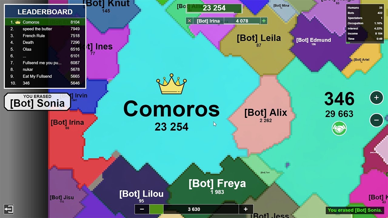 I Conquered Every Nation In This Battle Royale Free For All! Territory ...