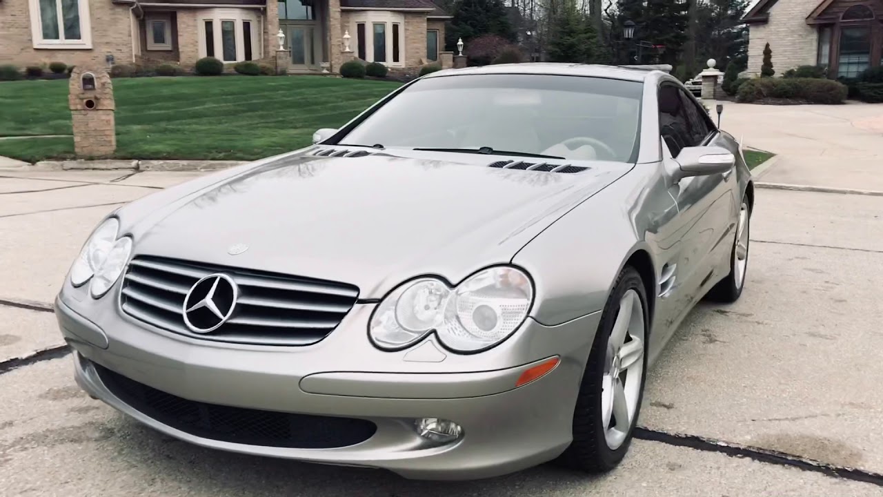 2004 MERCEDES BENZ SL500 HARDTOP CONVERTIBLE TOP UP WALK AROUND - YouTube