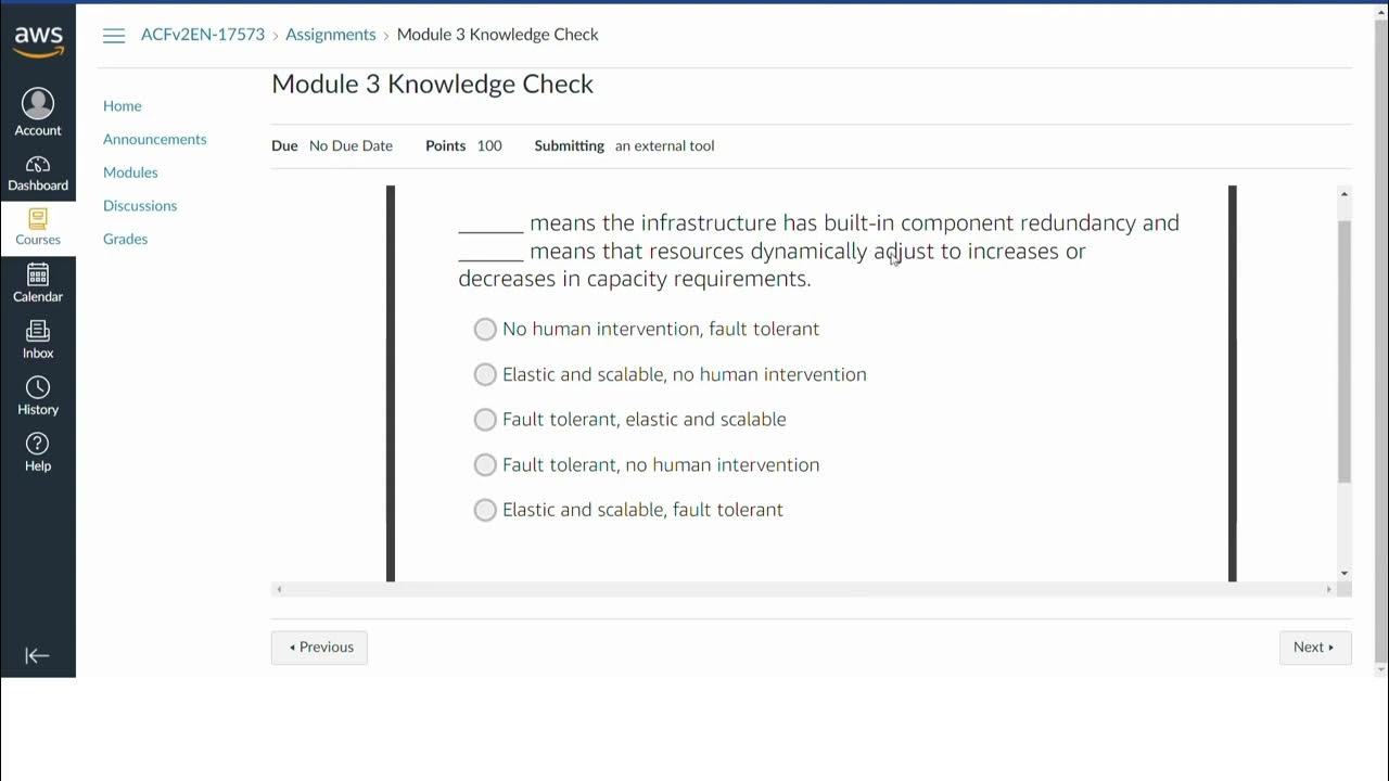 AWS Academy Cloud Foundation Module 3 Knowledge Check Answers #aws # ...