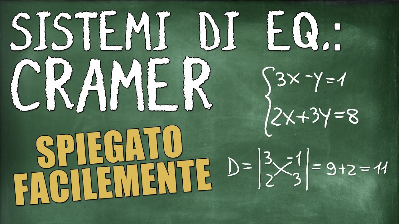 Impara Cramer in 8 Minuti - 2 Esercizi Svolti sui Sistemi di Equazioni ...