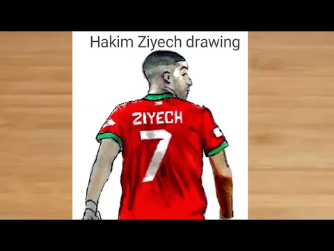 How to draw Hakim Ziyech back side pose || How to draw Hakim Ziyech ...