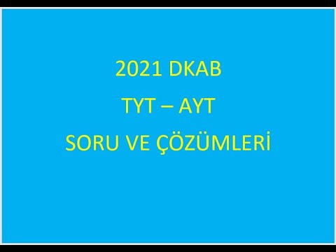 2021 TYT AYT DKAB - YouTube