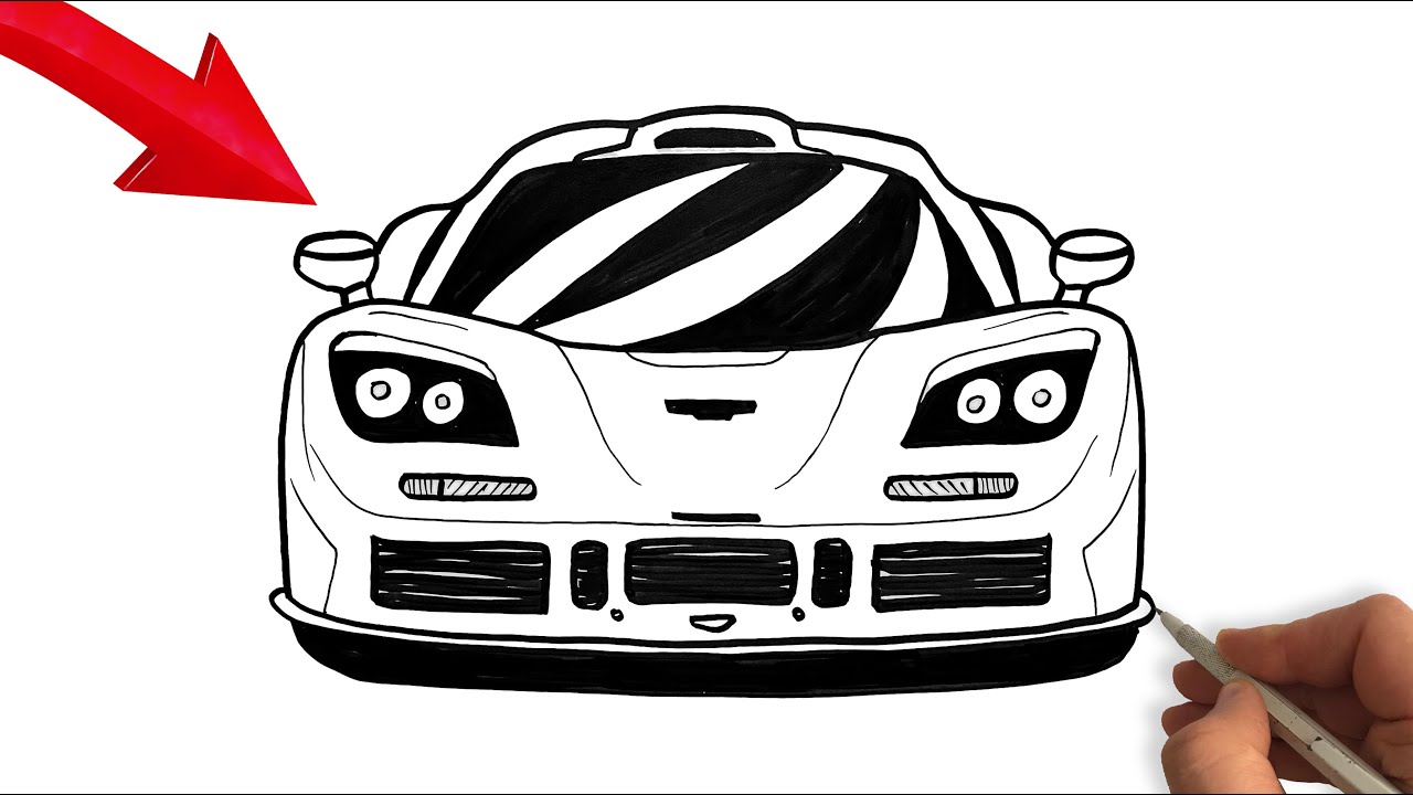 How to draw MCLAREN F1 - Drawing Mclaren F1 - How to draw a sport car ...