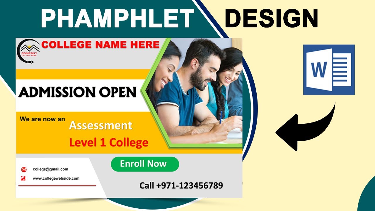 Admission Open deign in Ms design || Pamphlet Design in ms word 2010 ...