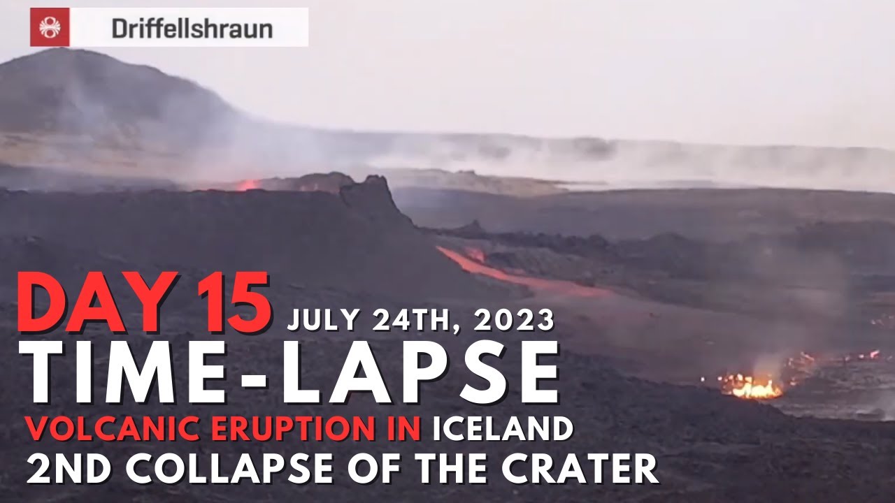 Day 15 - Volcanic Eruption in Iceland - Time Lapse - (July 24th, 2023 ...