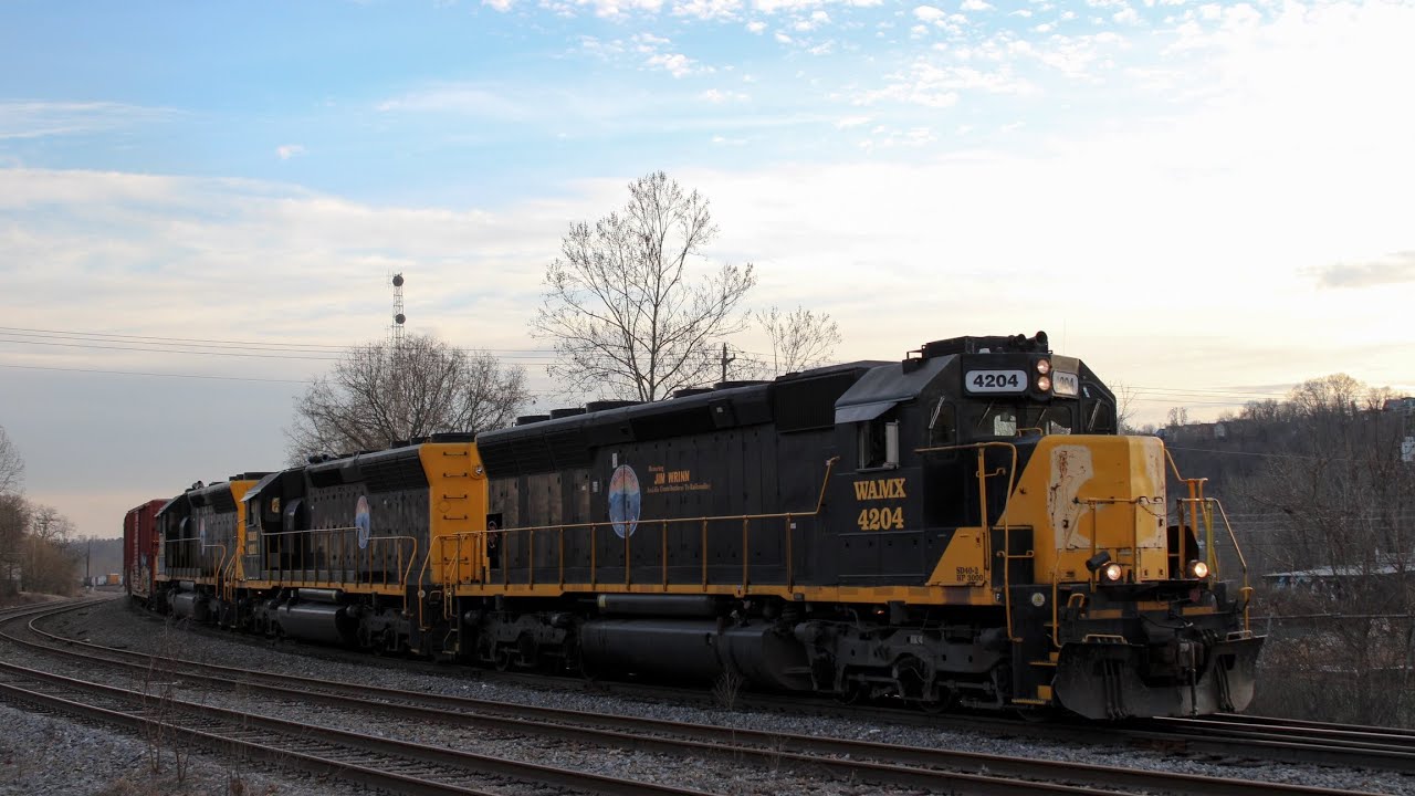 NS 136, NS P89, NS P87, & Blue Ridge Southern Railway T31 at Asheville ...