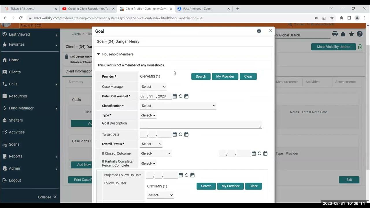 Adding a Case Manager, Goal Plan and Case Notes - YouTube