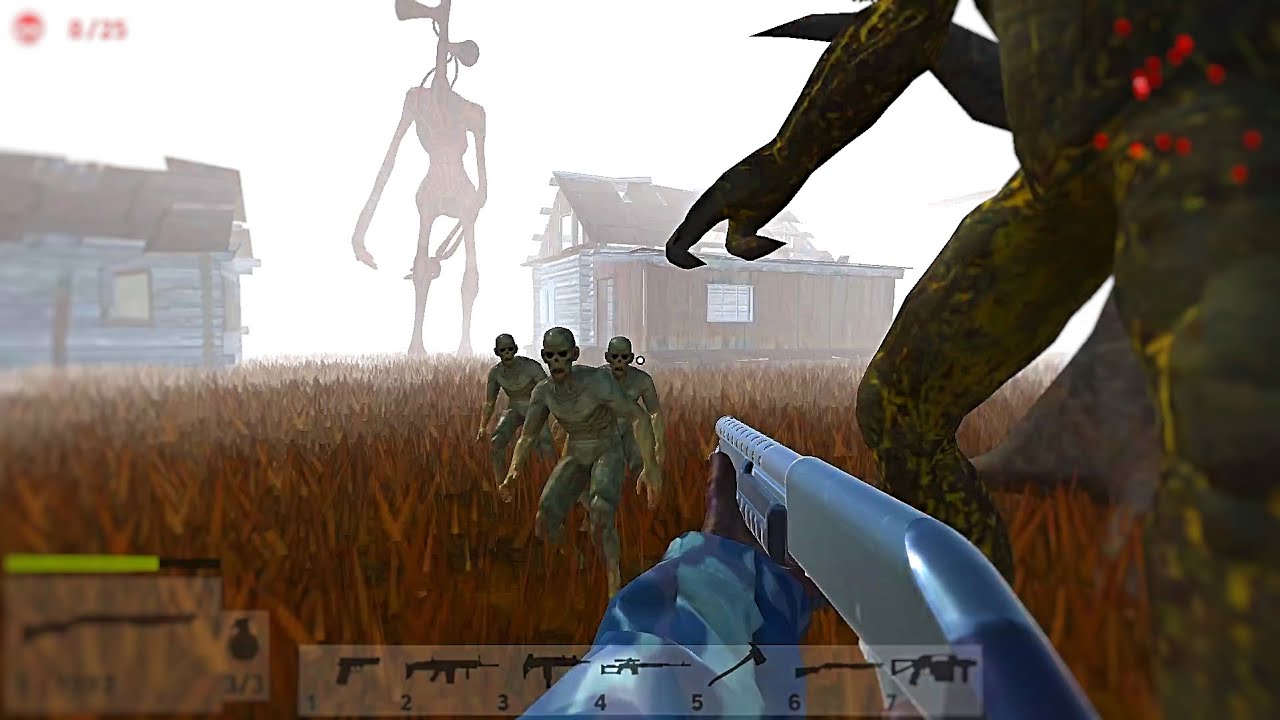 1 Man VS Siren Head and Zombie Apocalypse Intense - YouTube