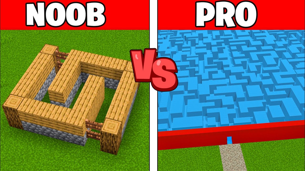 Labirinto De Noob Vs Labirinto De Pro No Minecraft Youtube