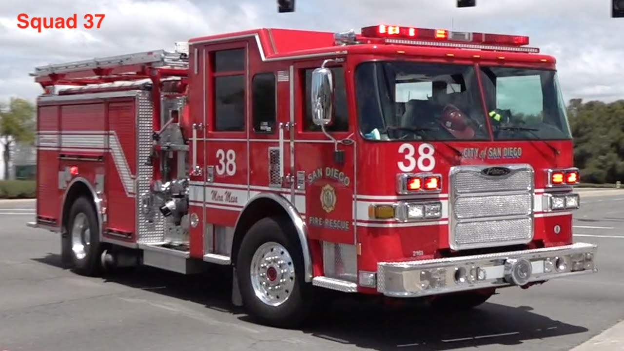 Falck M38 & San Diego Fire E38 Responding - YouTube
