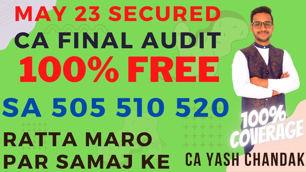 SA 505 External Confirmation | SA 510 - Initial Audit Engagements & SA ...