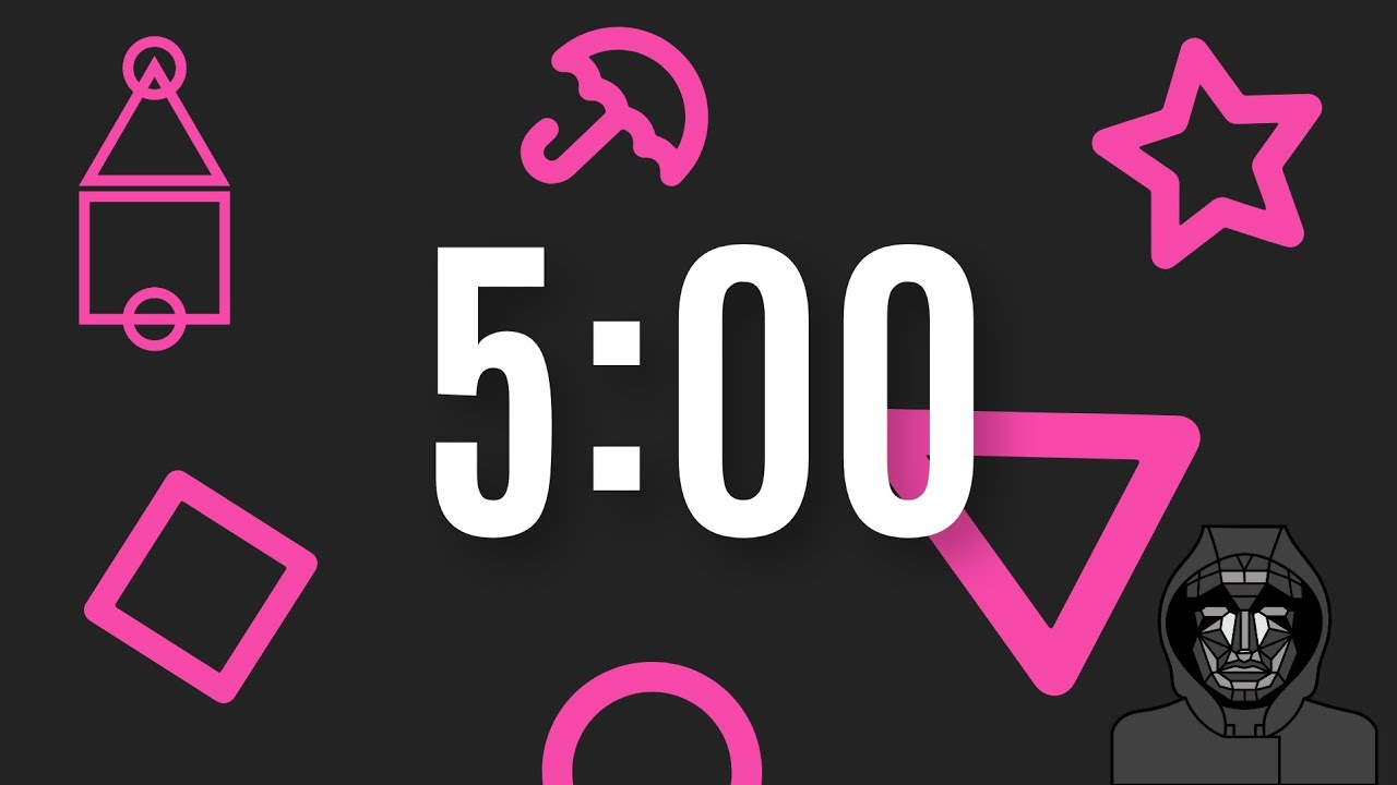 5 Minute Countdown Timer | Squid Game Theme | Nixstar ☆ - YouTube