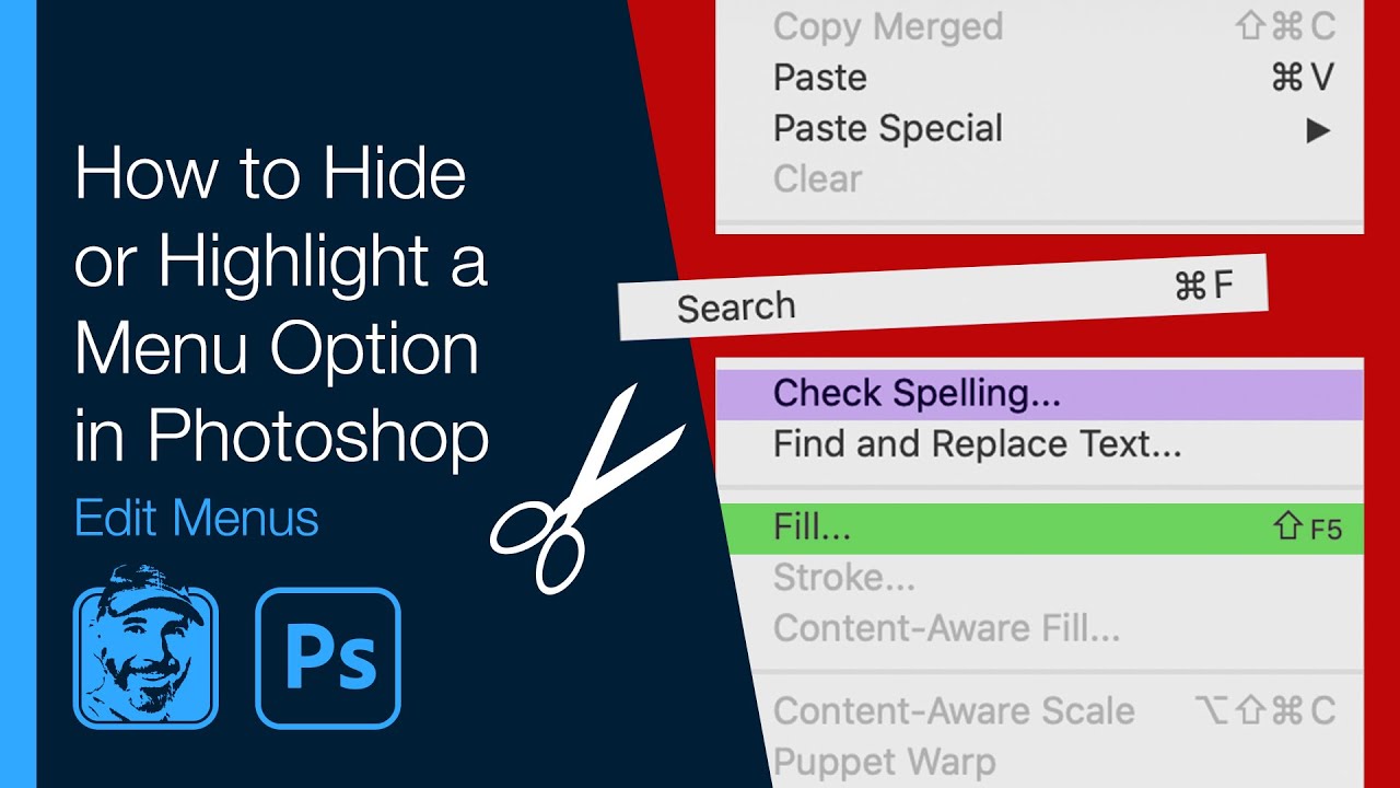 How To Hide Or Highlight A Menu Option In Photoshop Edit Menus YouTube How To Hide Or Highlight A Menu Option In Photoshop Edit Menus YouTube