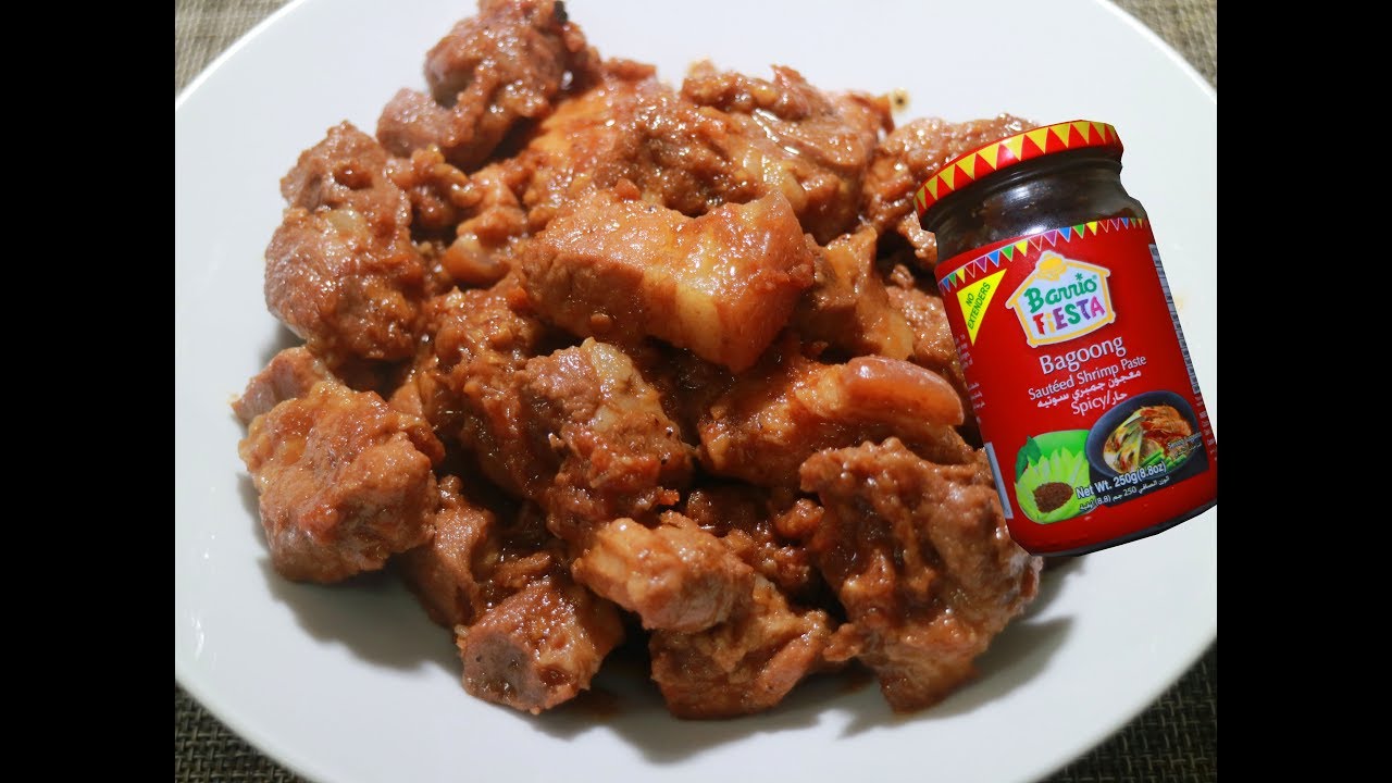 Pork Binagoongan | Easy Pork Binagoongan Recipe using Barrio Fiesta ...