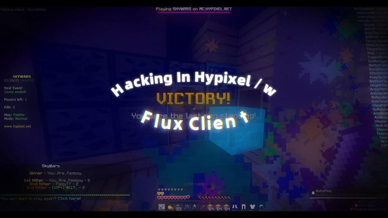 Dancing In Hypixel With Flux Client - YouTube