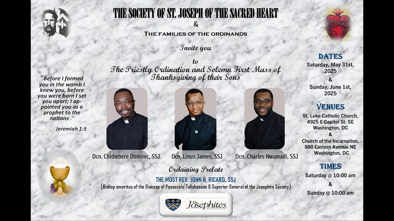 Solemn First Mass of Thanksgiving on the Solemnity of the Ascension of ...