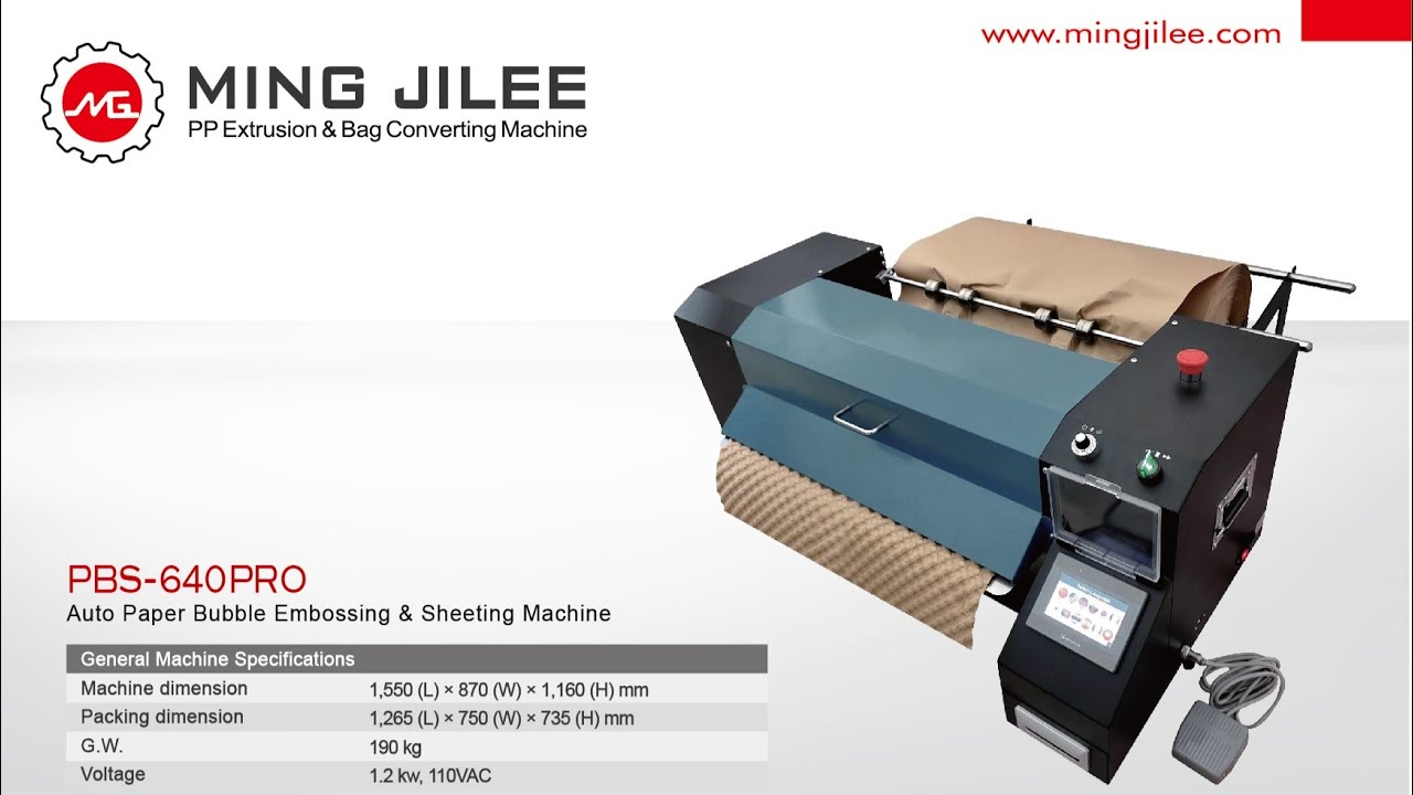 Paper Bubble Sheeting Machine, PBS-640PRO - YouTube