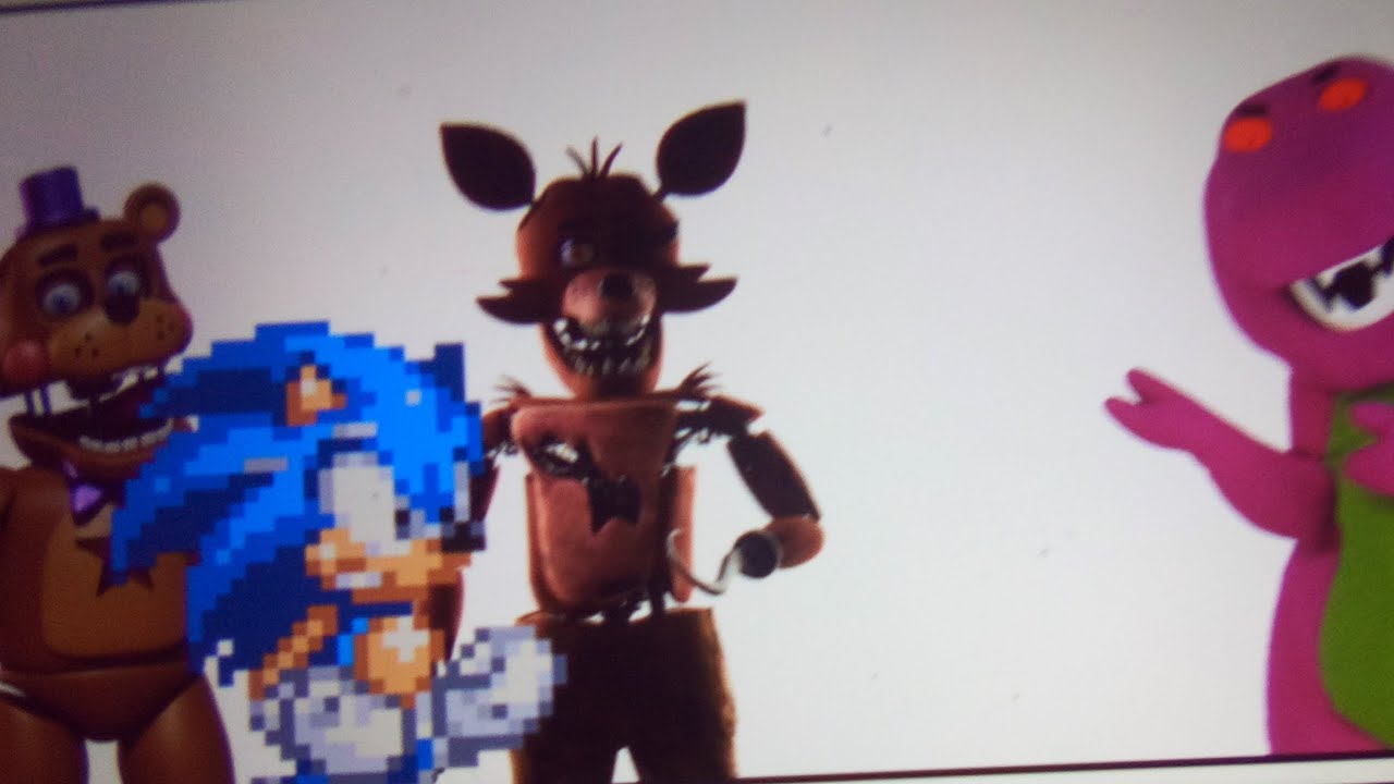 movie foxy Sonic and Rockstar Freddy gets a Barney Error 3 time - YouTube