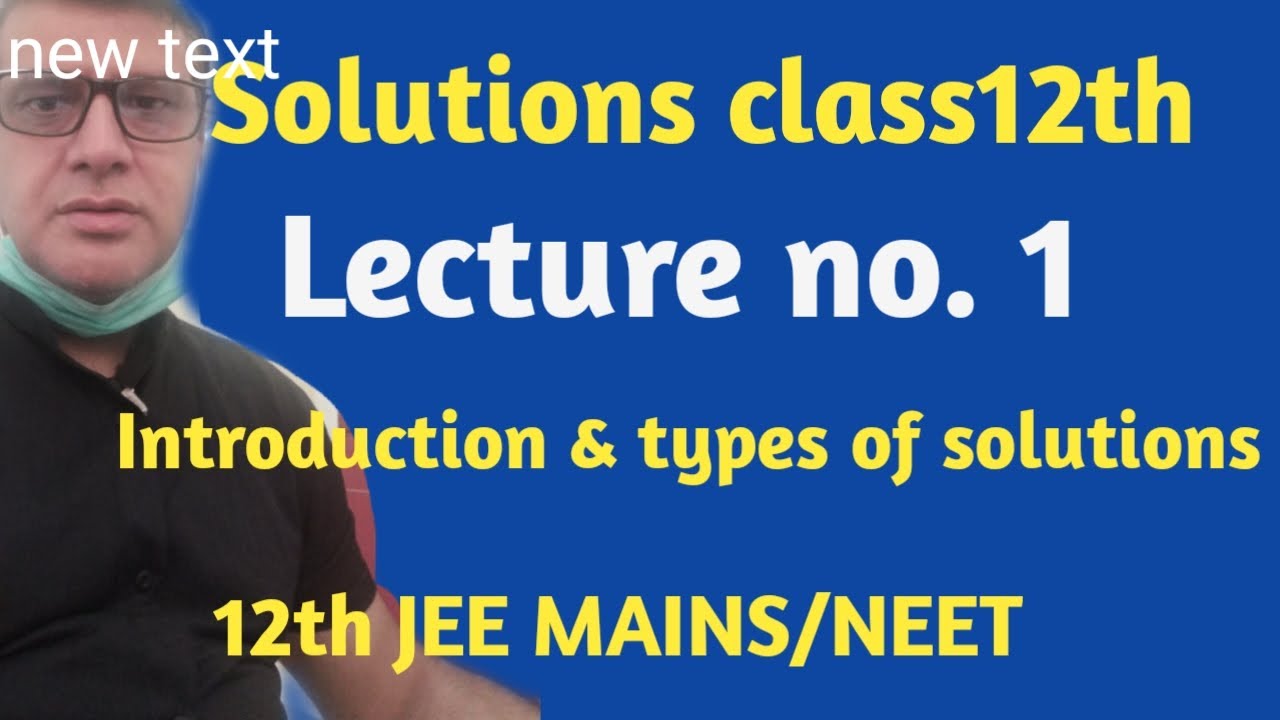 solutions class 12th - YouTube
