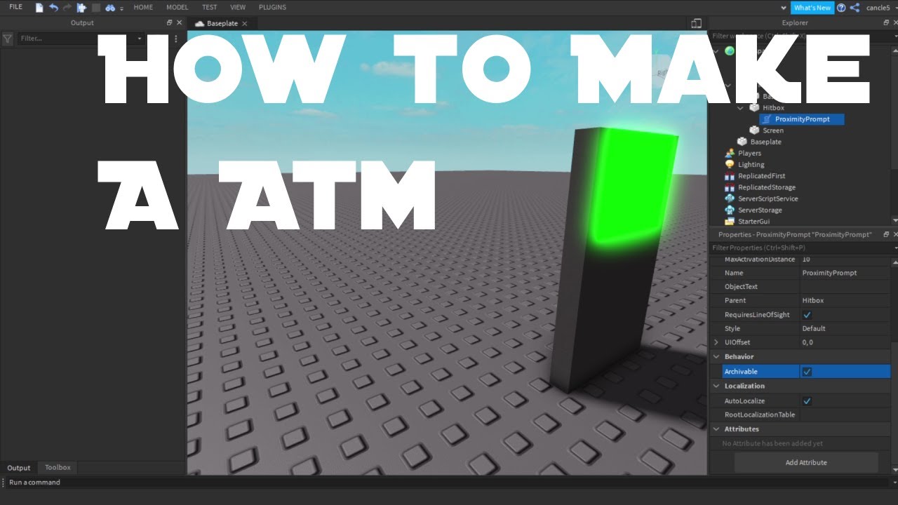 How To Make A ATM/ Robbery System In Roblox Studio - YouTube
