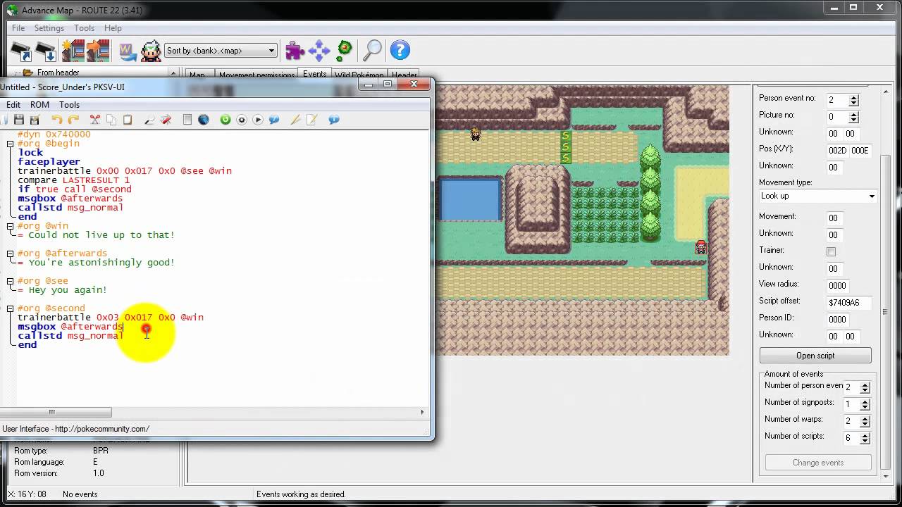 Pokemon scripting rebattle - YouTube