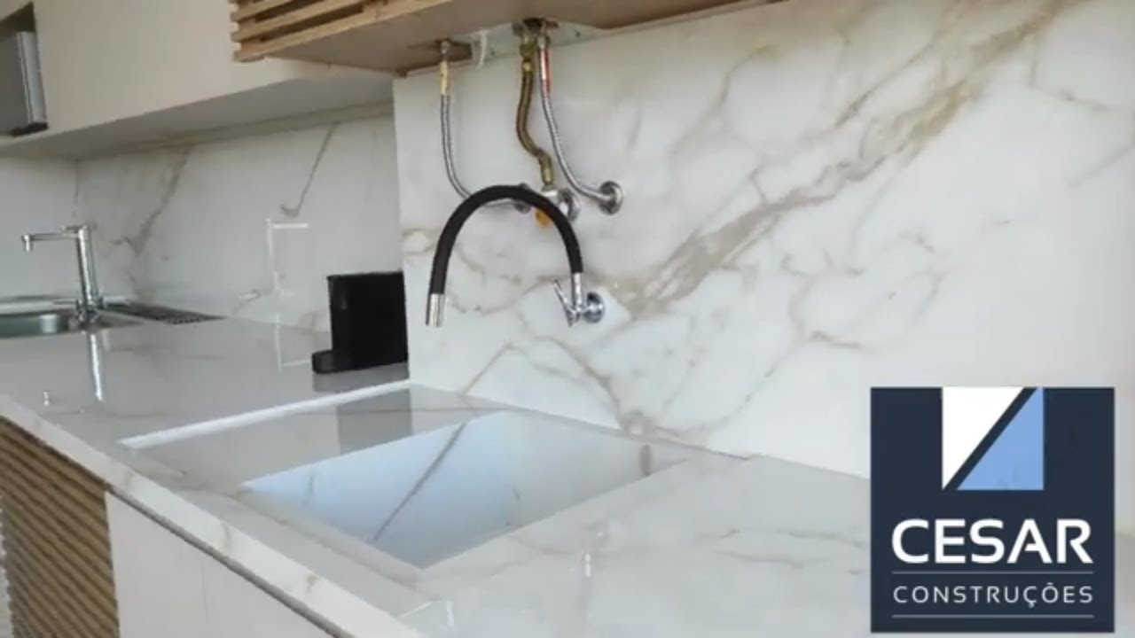 pia porcelanato lindo e pratico no dia a dia com calha úmida - YouTube