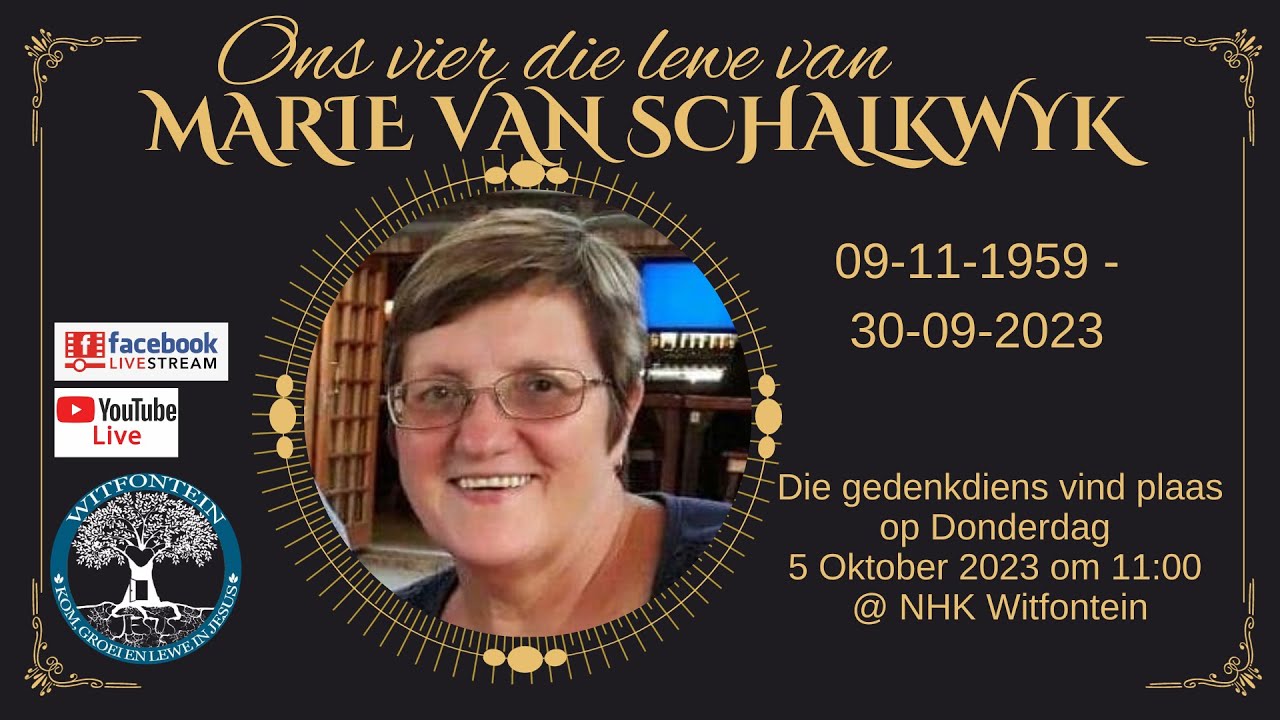 20231005 |Gedenkdiens - Marie van Schalkwyk | Jimmy Manders - YouTube