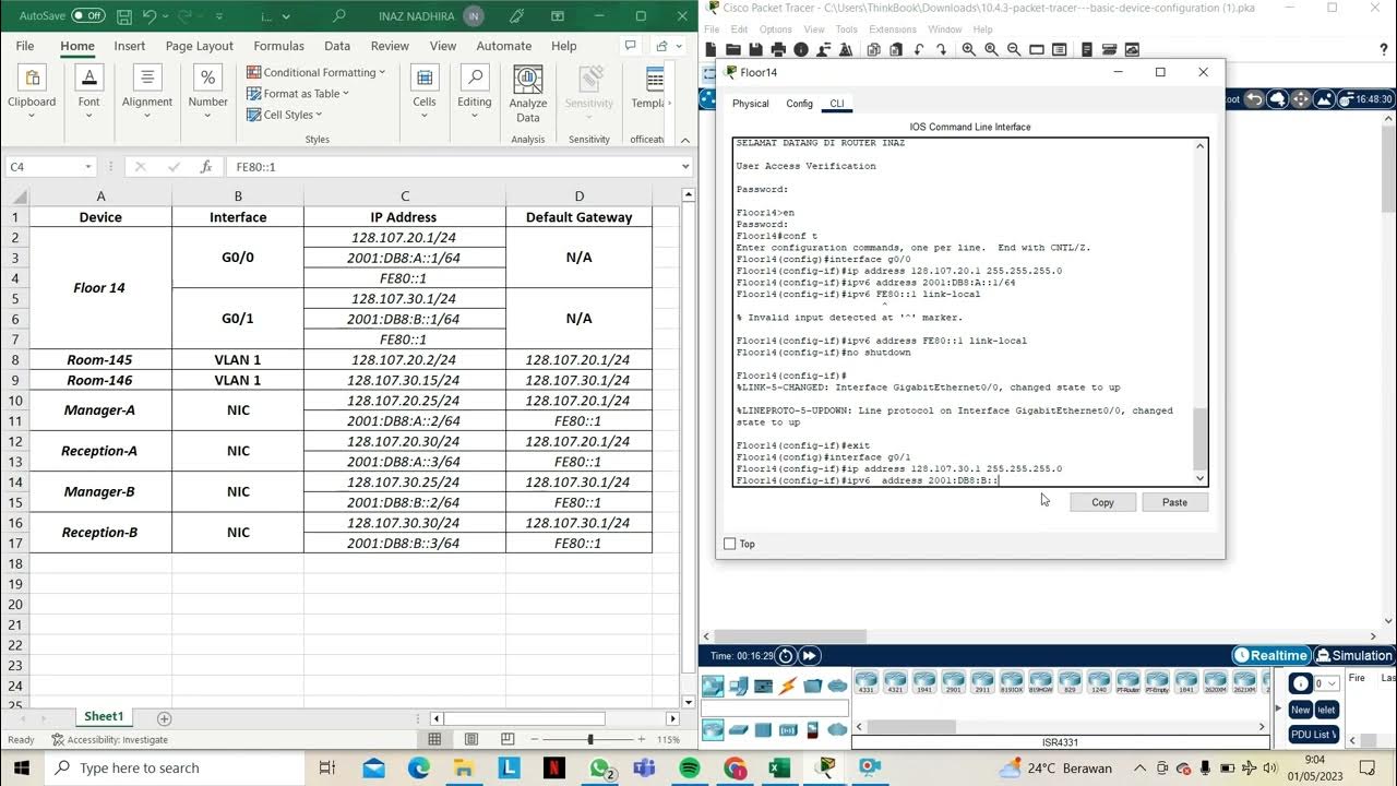 10 4 3 Packet Tracer Basic Device Configuration - YouTube